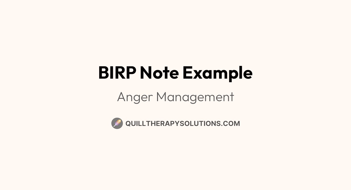 BIRP Note Example: Anger Management | Quill Therapy Notes